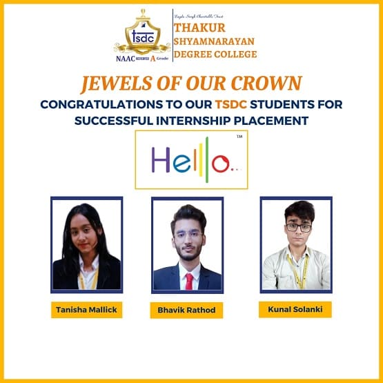 Placement at Thakur Shyamnarayan Degree College in Kandivali